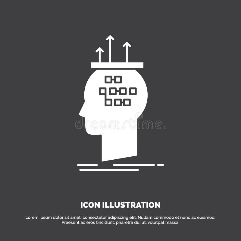 Algorithm, Brain, Conclusion, Process, Thinking Icon. Glyph Vector ...