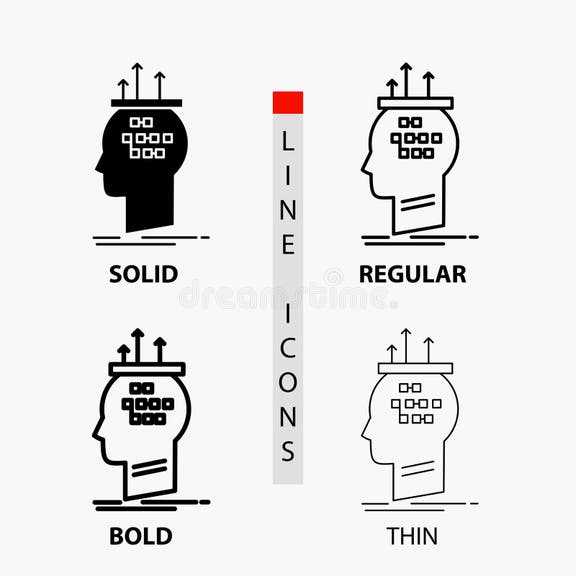 Algorithm, Brain, Conclusion, Process, Thinking Icon in Thin, Regular ...