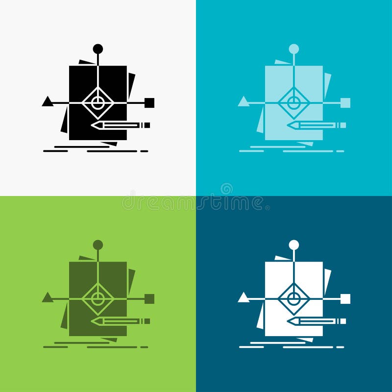 Algorithm, Business, Foretelling, Pattern, Plan Icon Over Various Background. Glyph Style Design ...