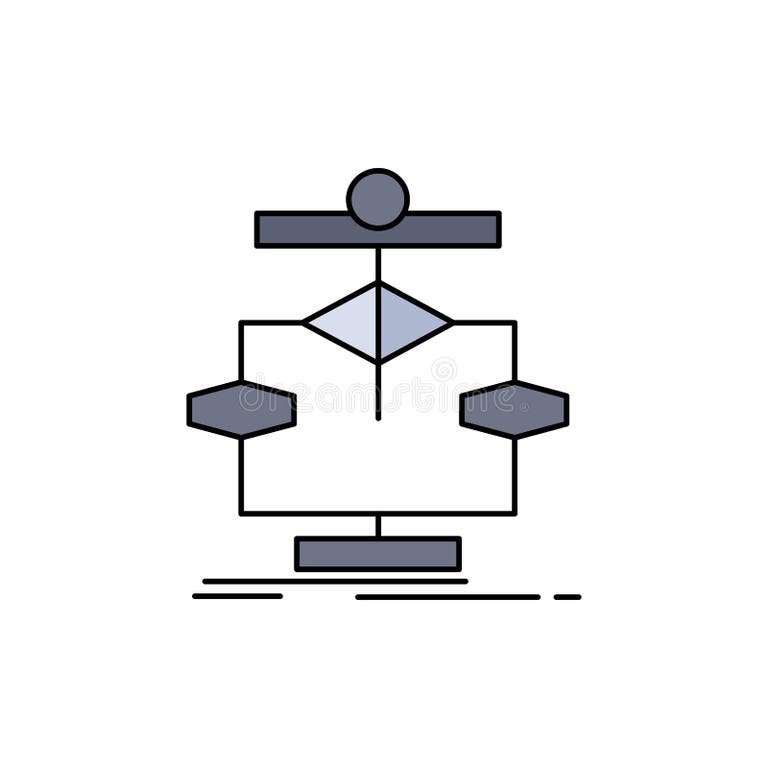 Algorithm, Chart, Data, Diagram, Flow Flat Color Icon Vector Stock ...