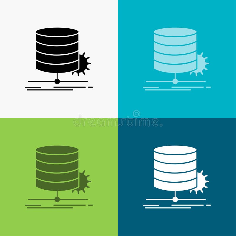 Algorithm, Chart, Data, Diagram, Flow Icon Over Various Background. Glyph Style Design, Designed ...