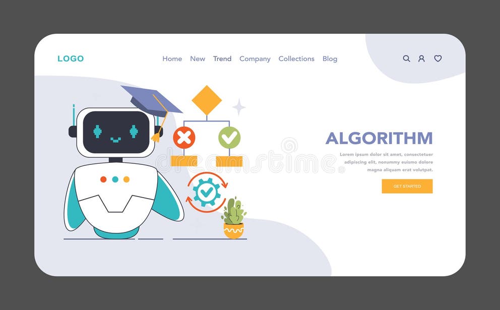 Algorithm Concept. Flat Vector Illustration Stock Vector - Illustration ...