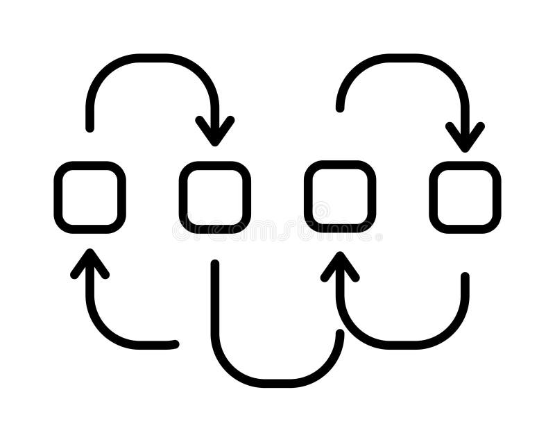 Algorithm, Connection, Hierarchy Vector Icon on Transparent Background ...