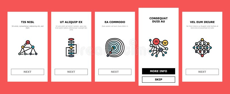 Algorithm Data Technology Ai Onboarding Icons Set Vector Stock Vector