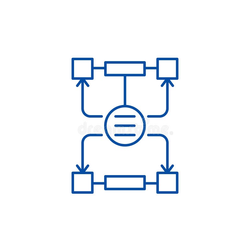 Algorithm Of Decisions Line Icon Concept Algorithm Of Decisions Flat Vector Symbol Sign