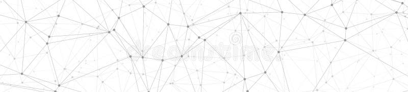 Algorithm Digital Signal Processing, Vector Lines and Circle Dots Connected, Wide Banner or ...