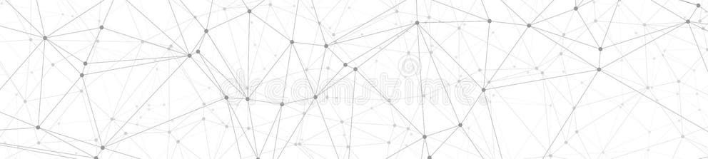 Algorithm Digital Signal Processing, Vector Lines and Circle Dots Connected, Wide Banner or ...