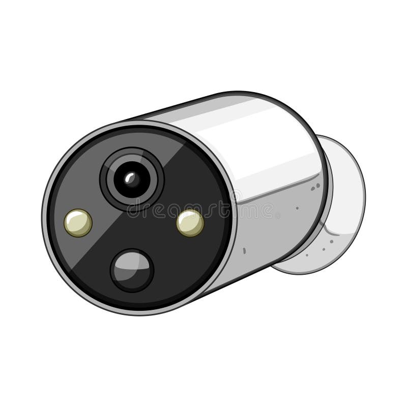 Algorithm Facial Recognition Camera Cartoon Vector Illustration Stock