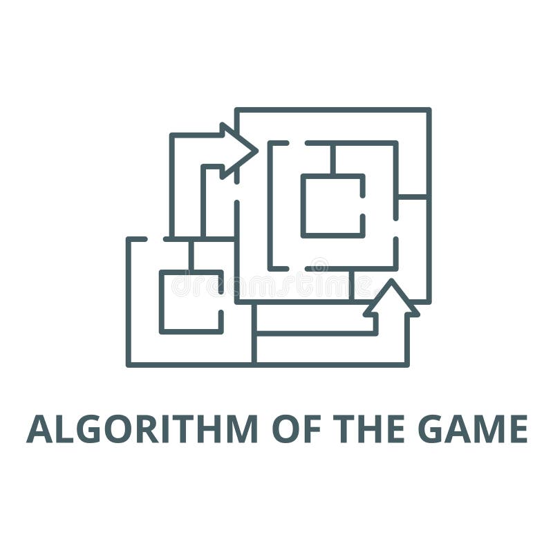Algorithm of the Game Line Icon Concept. Algorithm of the Game Vector Linear Illustration ...