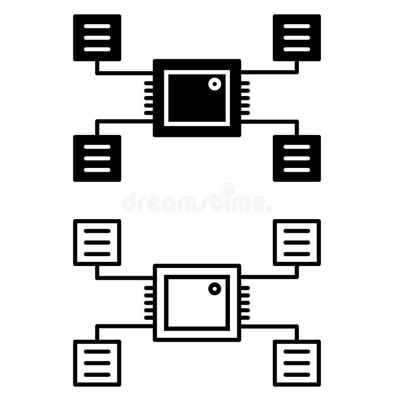 Algorithm Icon Vector Set Api Illustration Sign Collection Programming Symbol Stock Vector