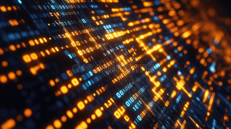 Algorithm Illuminating Binary Code Stock Illustration - Illustration of sequence, decryption ...