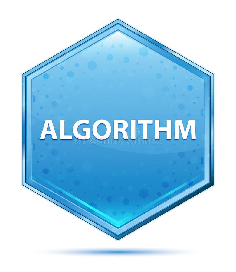 Algorithm Crystal Blue Hexagon Button Stock Illustration - Illustration ...