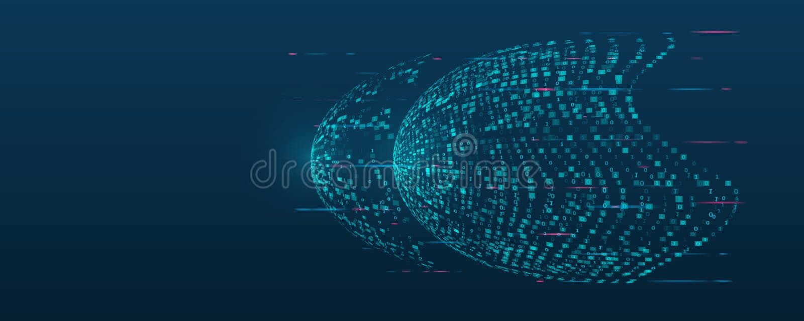 Abstract Binary Computer Code. Digital Numbers on a Blue Background ...