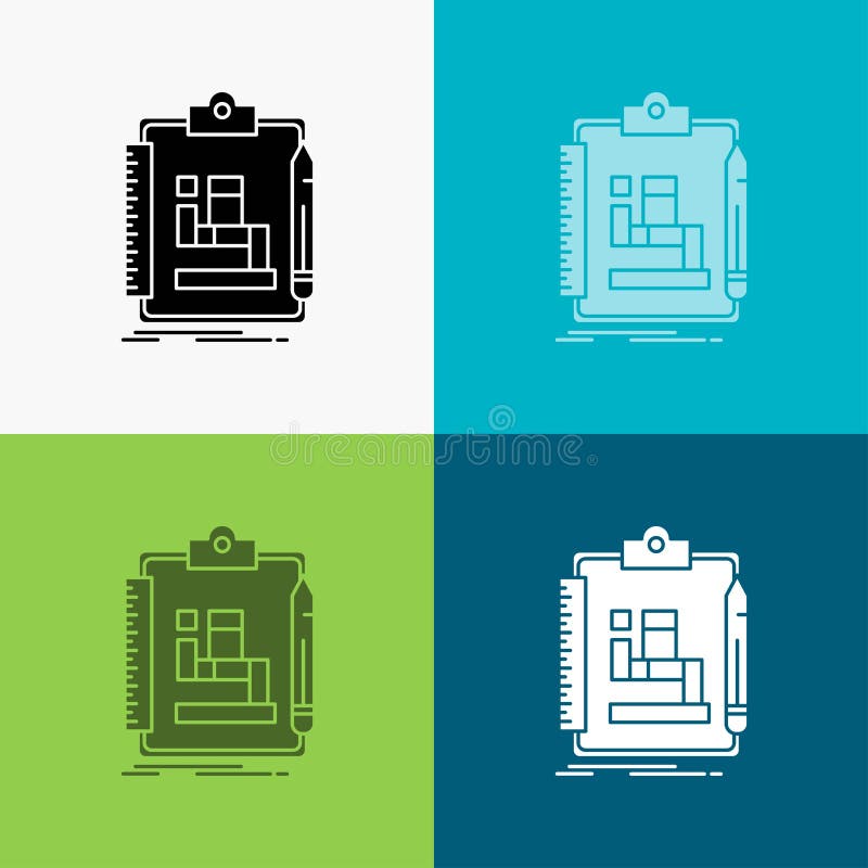 Algorithm Process Scheme Work Workflow Icon Over Various Background Glyph Style Design
