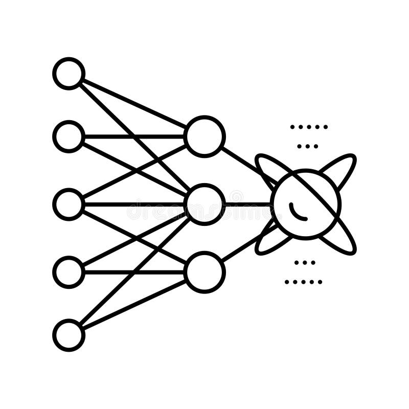 Algorithm Quantum Technology Line Icon Vector Illustration Stock ...