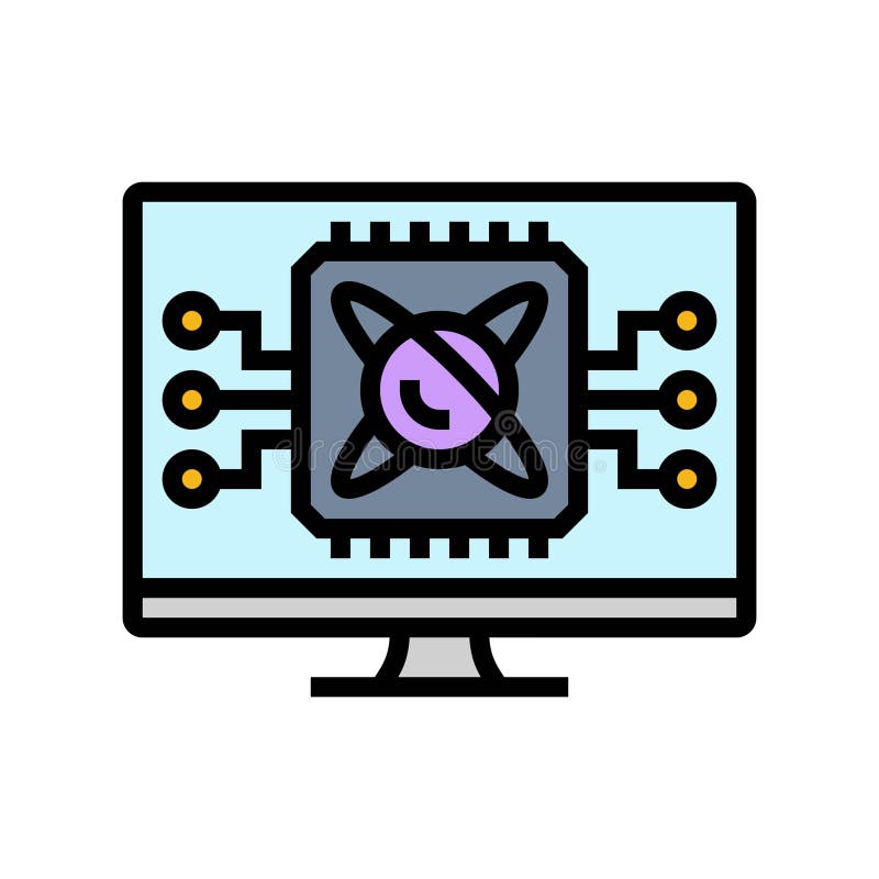Algorithm Screen Quantum Computer Color Icon Vector Illustration Stock Vector - Illustration of ...