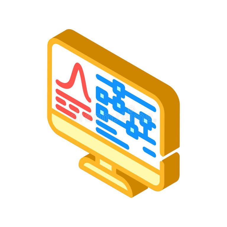 Algorithm Screen Quantum Computer Isometric Icon Vector Illustration ...