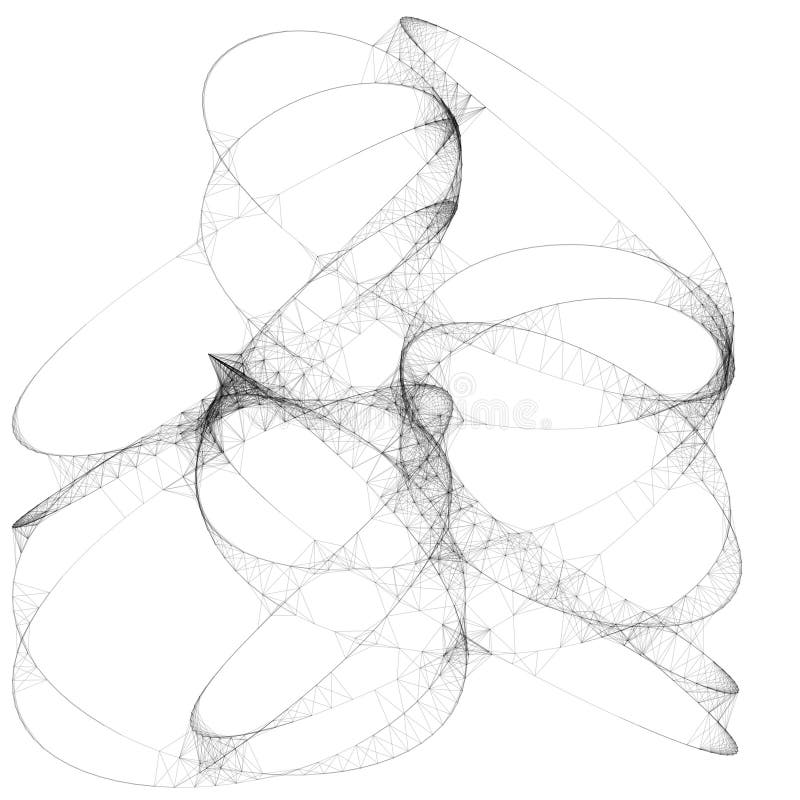 Abstract Curve Geometric Line Art Sketch Illustration Stock ...