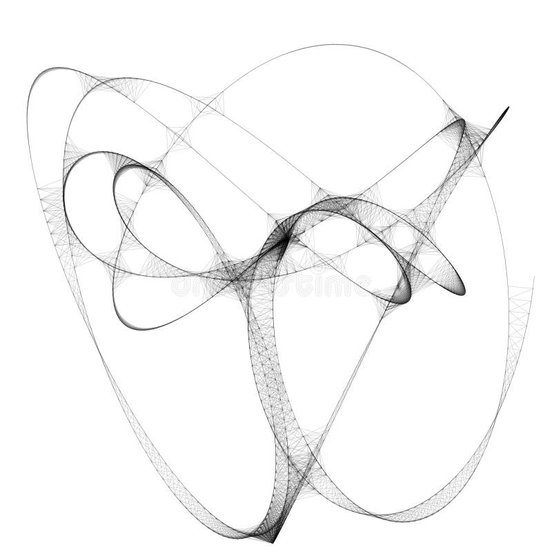 Abstract Curve Geometric Line Art Sketch Illustration Stock ...