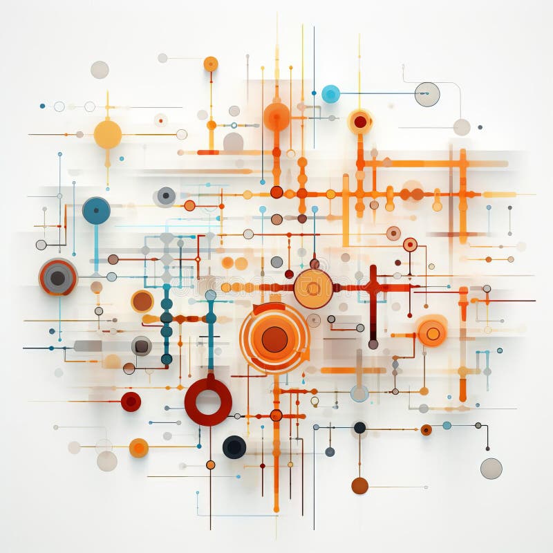 Algorithmic Art Array Composition Isolated on White Background Image ...