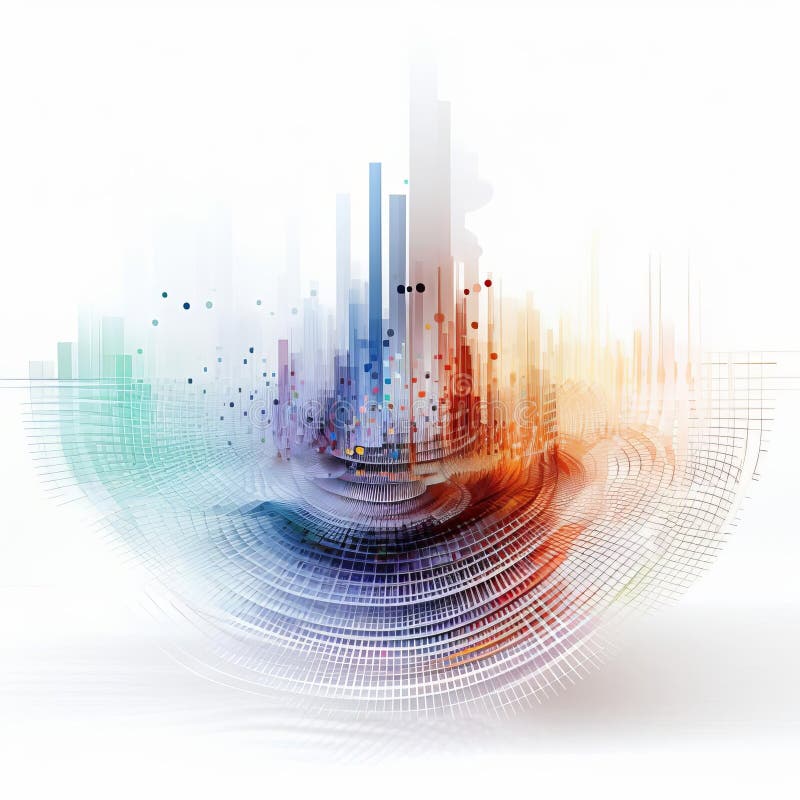 Algorithmic Art Array Isolated on White Background Image Stock ...