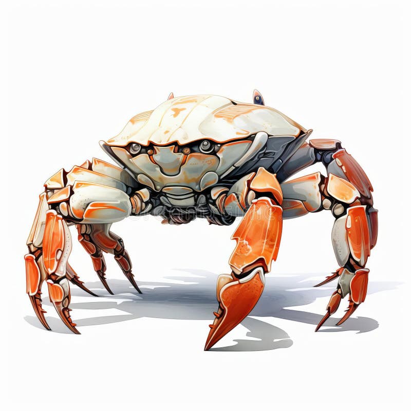 Algorithmic Art of a Full Body Crab Isolated on White Stock ...