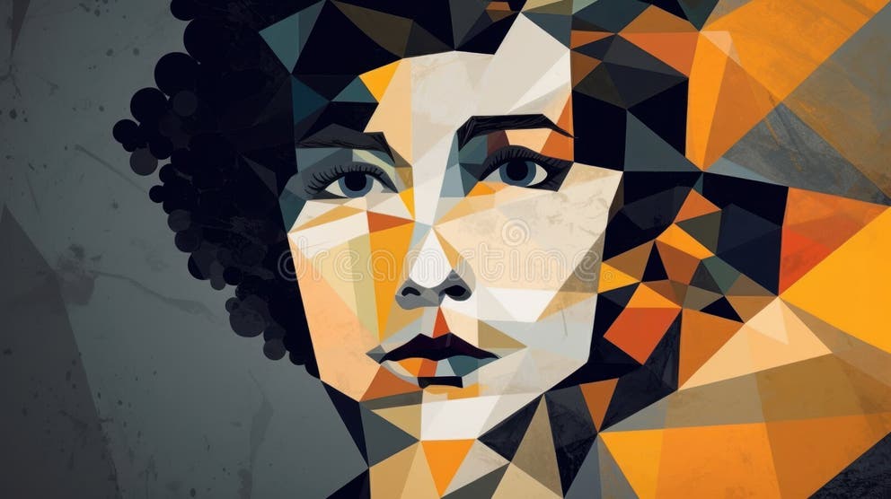 Algorithmic Art Portrait in Extreme Suprematism Style Stock ...