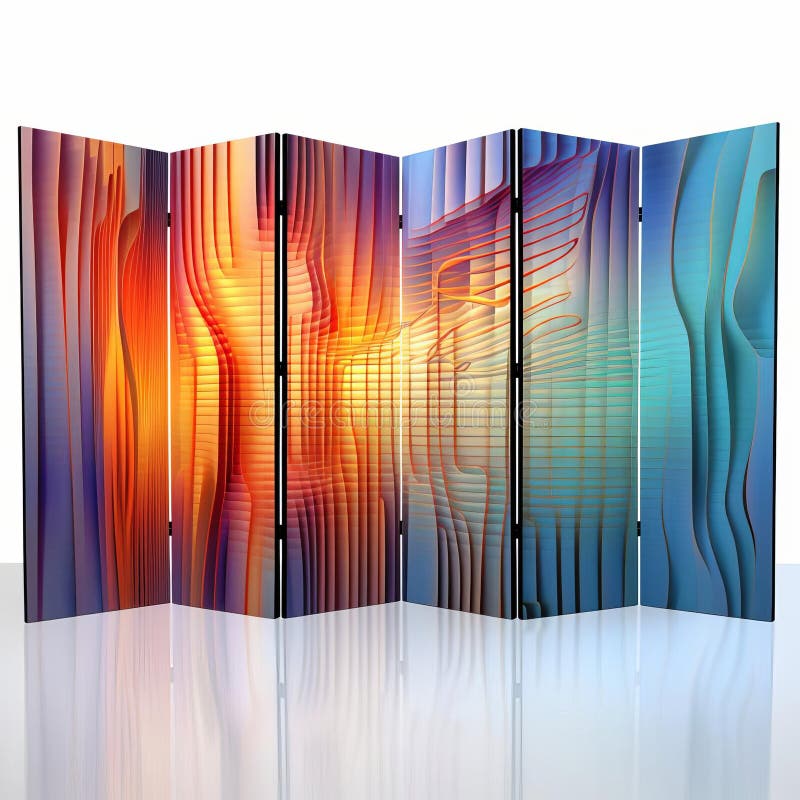 Algorithmic Art Room Divider Isolated on White Background Design Stock ...