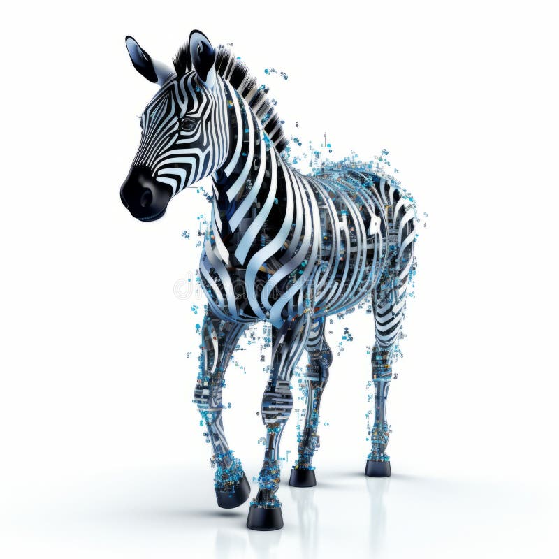 Algorithmic Art of Zebra on White Background Stock Illustration ... Algorithmic Art of Zebra on White Background Stock Illustration ...