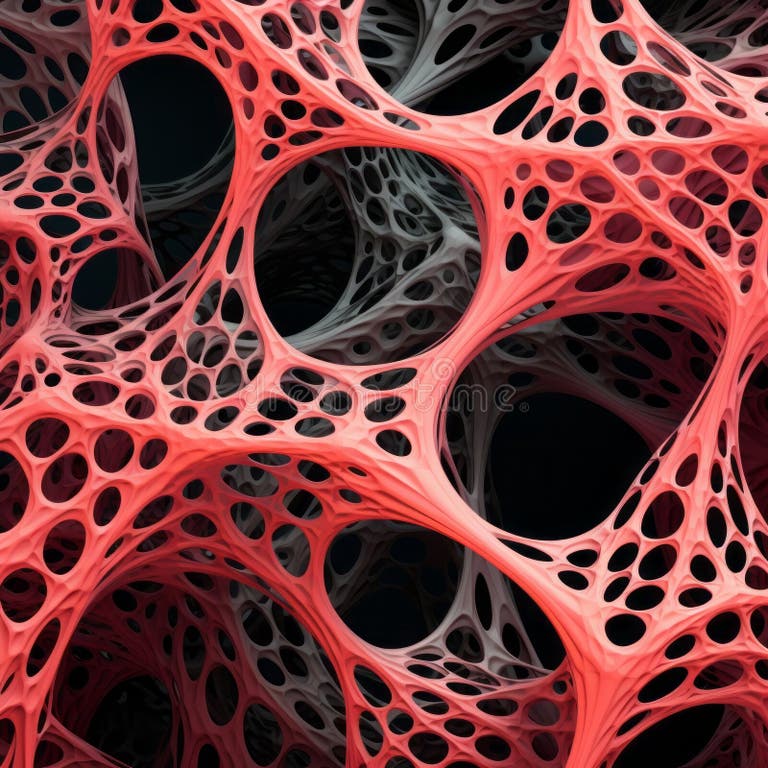 Algorithms Background: 3d Rendering of Red Colored Tissue Structure ...