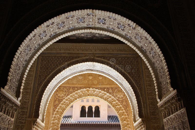 Alhambra Arches stock photo. Image of aladdin, century - 12648128