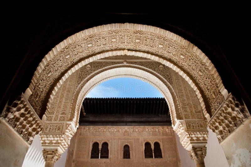 Alhambra Arches stock photo. Image of aladdin, century - 12648128