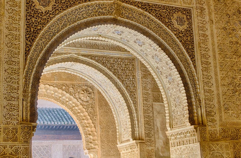 Alhambra Arches stock photo. Image of aladdin, century - 12648128