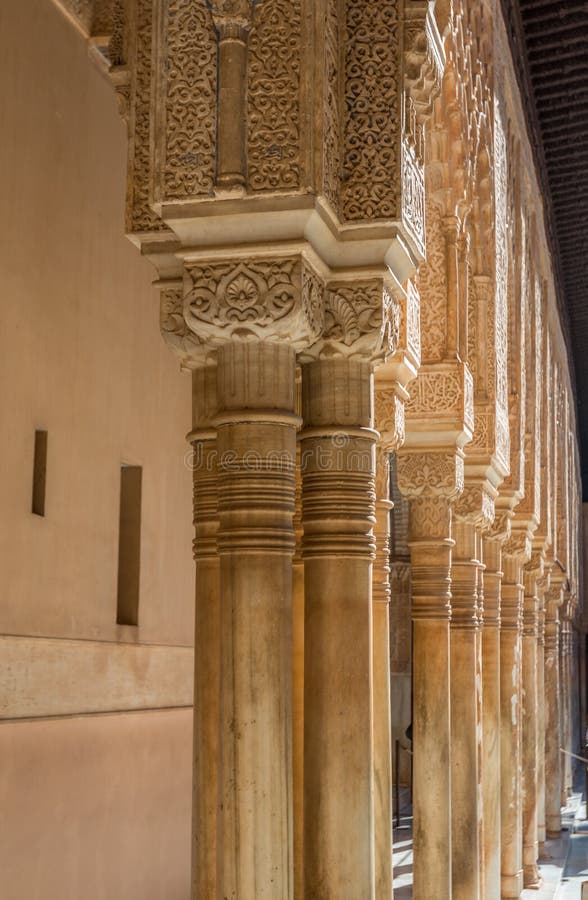 Alhambra Columns in Spain Alhambra Palace Stock Photo - Image of lion ...