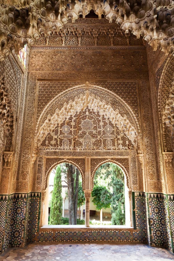 The Moorish Palace of Alhambra in Granada, Spain Stock Photo - Image of ...
