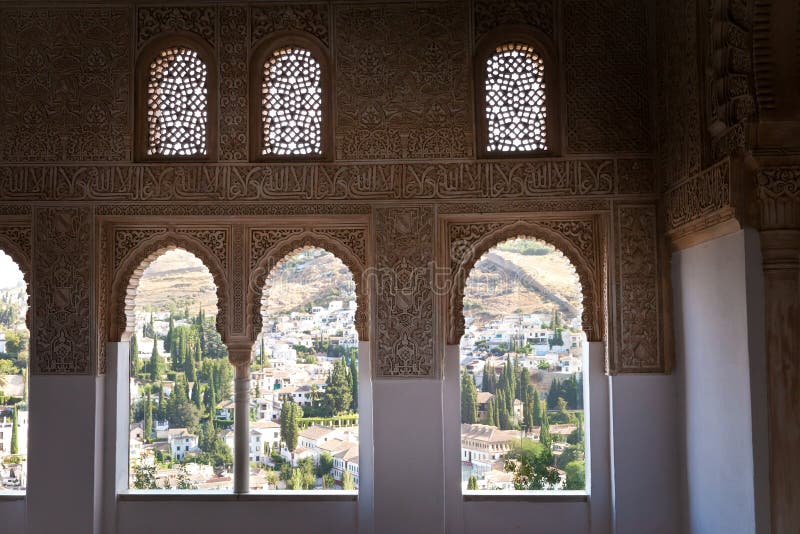 Alhambra De Granada: Moorish Balconies Stock Photo - Image of ...
