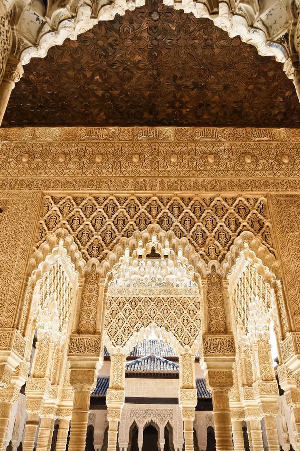 The Moorish Palace of Alhambra in Granada, Spain Stock Photo - Image of ...