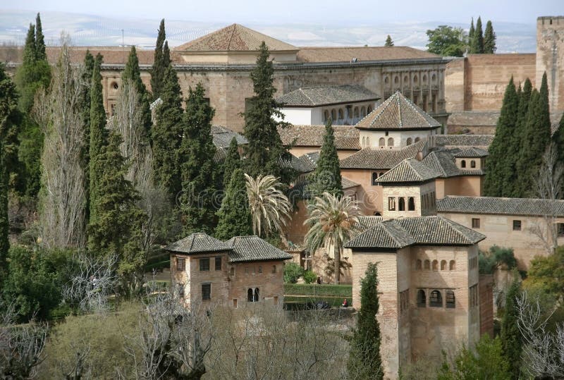 Alhambra palace in Granada stock photo. Image of carvings - 257048656