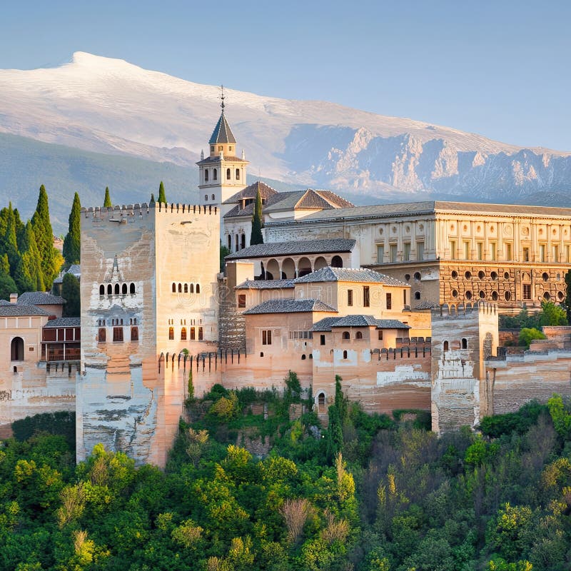 Alhambra Palace Granada Spain Stock Illustration - Illustration of ...