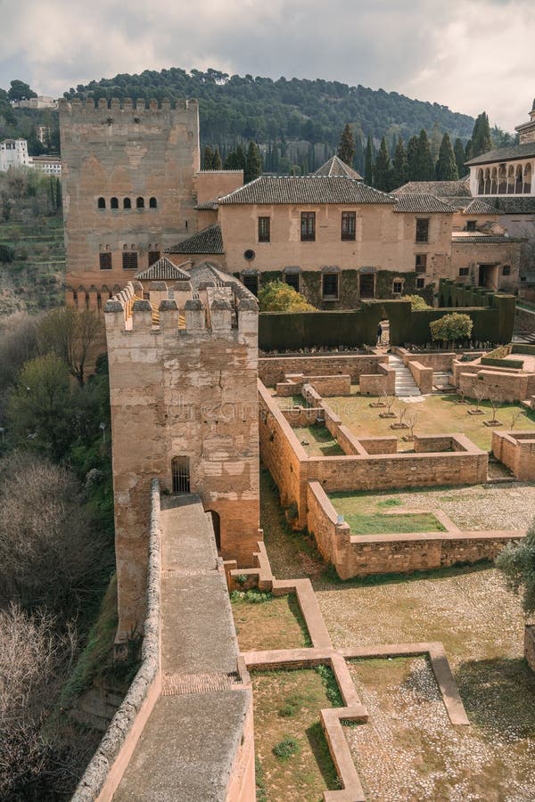 Alhambra Palace in Granada, Spain with a Lot of Tourists Stock Image ...