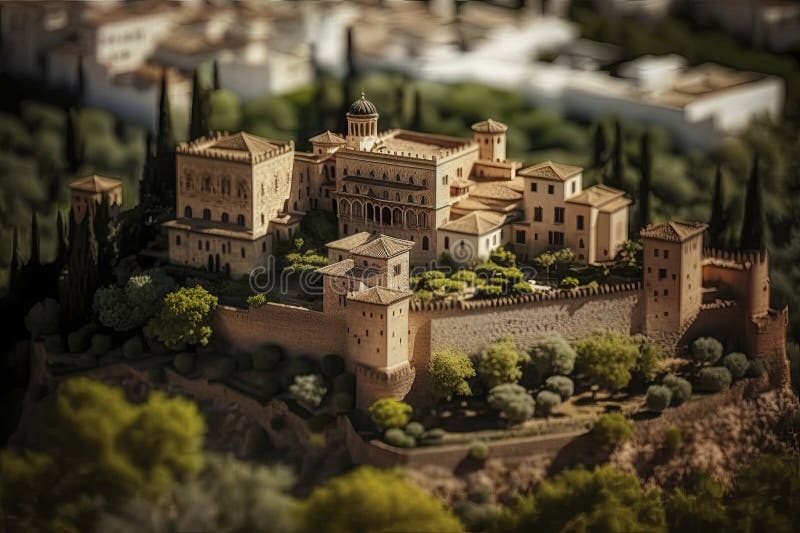 The Alhambra in Spain: a Miniature World of Beauty. Stock Illustration ...