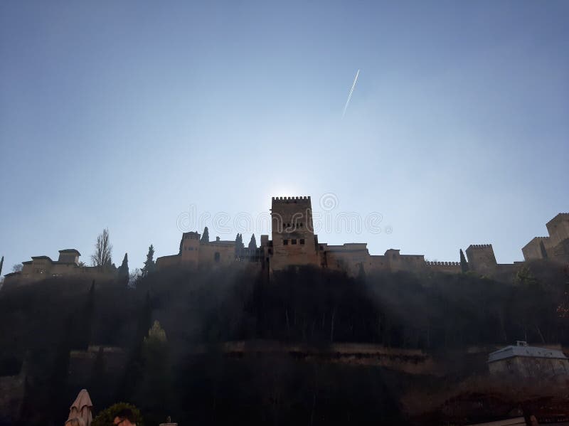 The Alhambra with Sunwaves Passing by Stock Photo - Image of spain ...