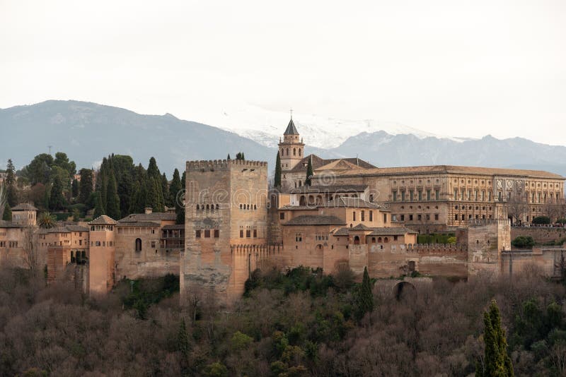 The Alhambra View from Albaicin in Granda, Andalusia Stock Image ...