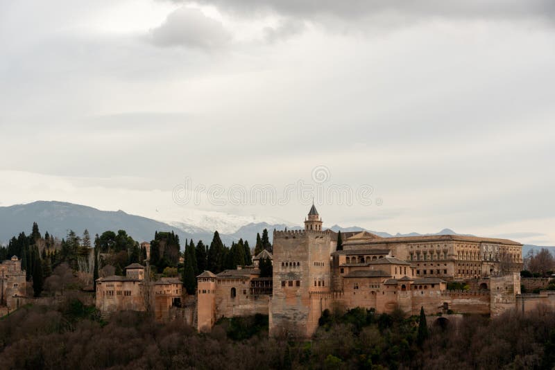 The Alhambra View from Albaicin in Granada, Andalusia Stock Photo ...