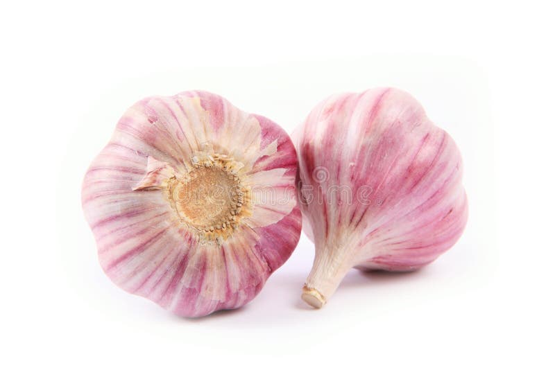 Alho Roxo Isolado No Branco Imagem de Stock - Imagem de nutritivo ...