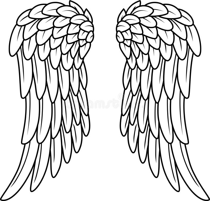 Ali, piume, angelo illustrazione vettoriale. Illustrazione di religione ...