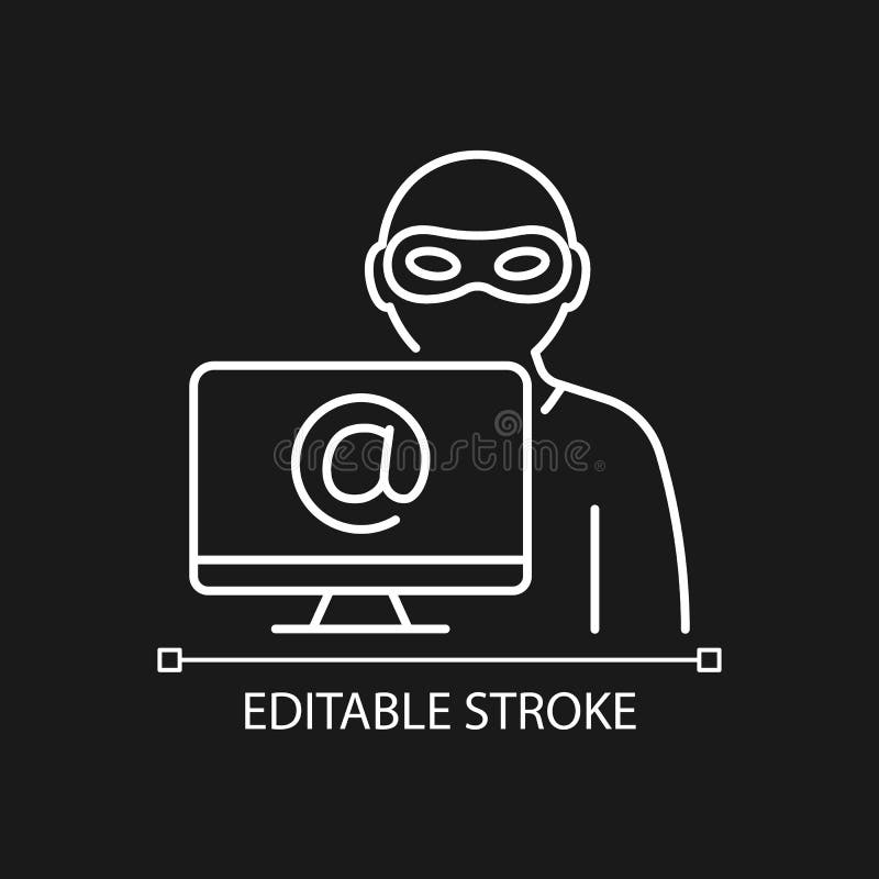 Alias White Linear Icon for Dark Theme Stock Vector - Illustration of ...