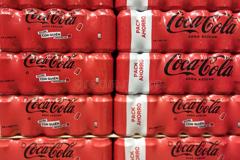 Alicante, Spain - May 22, 2025: Packaging Coca-Cola Zero Sugar Cans ...