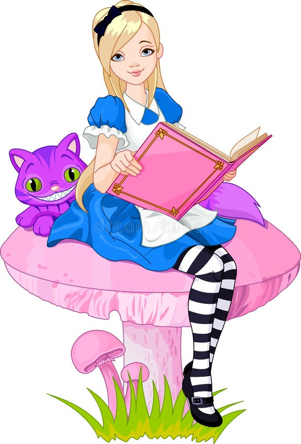 Alice and Cheshire Cat stock vector. Illustration of wonderland - 42228604