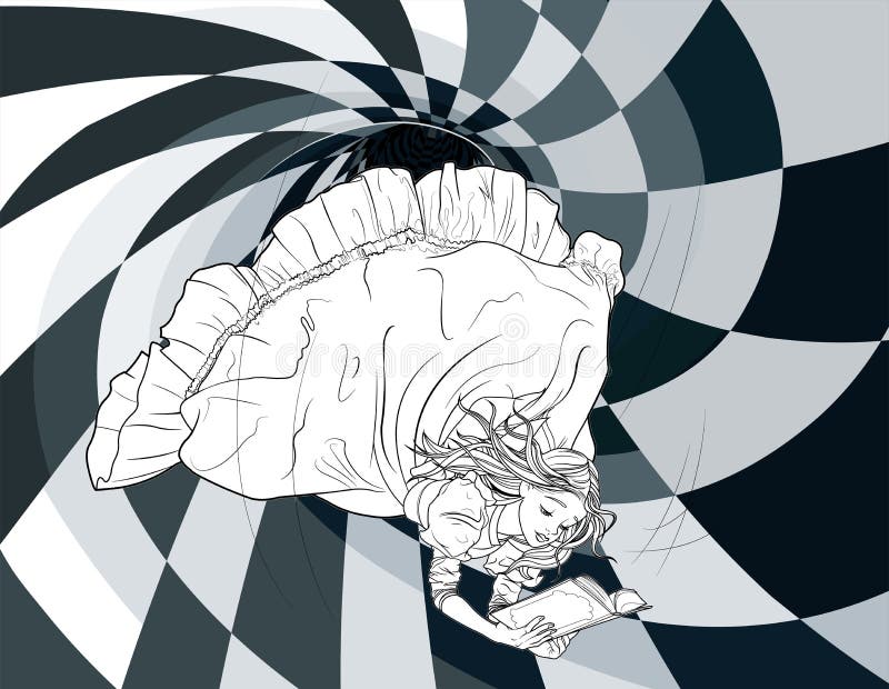 Falling Alice stock vector. Illustration of fantasy, childhood - 36678265